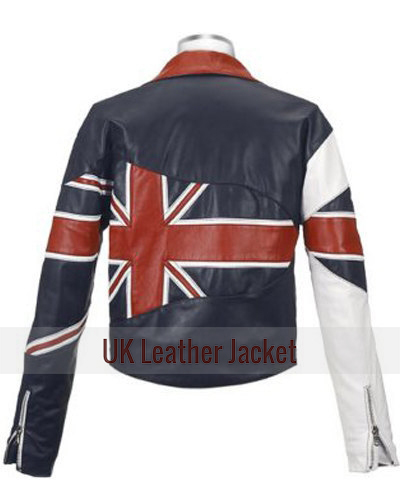 Mens Gents Union Jack Men's British Flag Biker Goatskin Real Leather ...