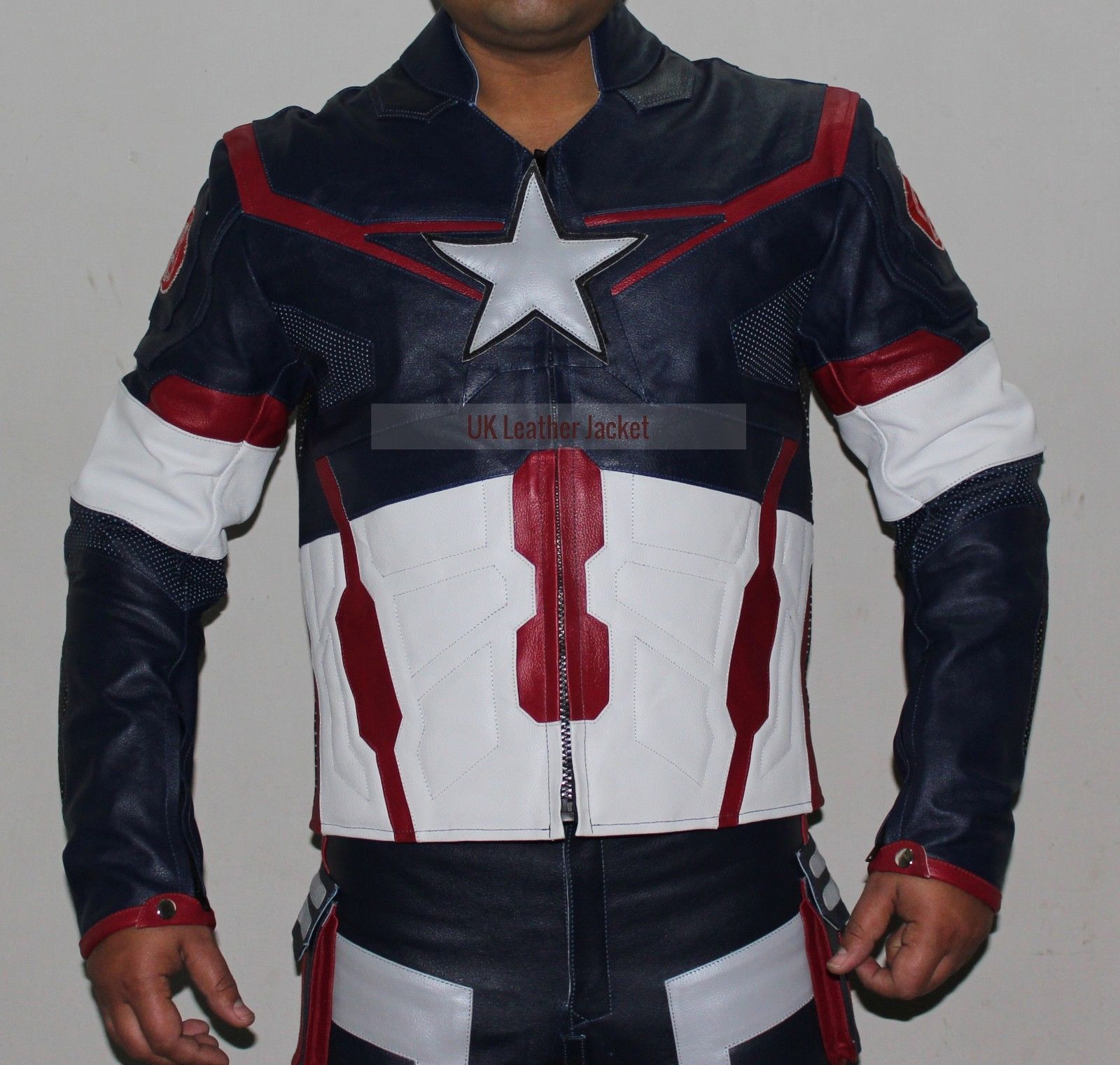 Avengers Age Of Ultron Captain America Leather Jacket 2015 - Genuine ...